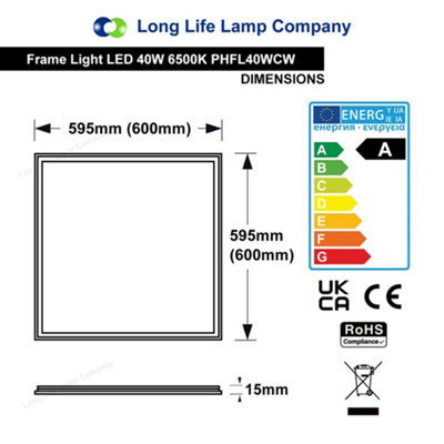 2 pack 600 x 600 40w LED Edge Lit Border Recessed Ceiling Light 6500k ...