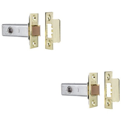 2 PACK - 64mm Heavy Sprung Tubular Door Latch Square Strike Plate ...