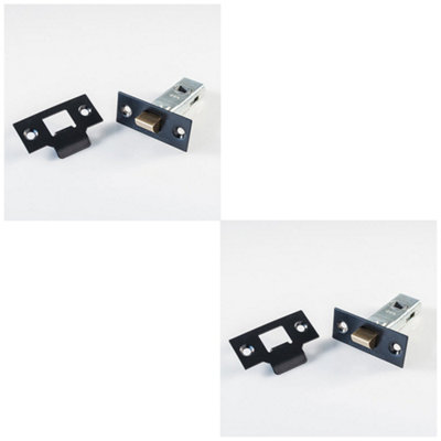 2 PACK - 64mm Standard Tubular Door Latch Square Strike Plate & Forend ...