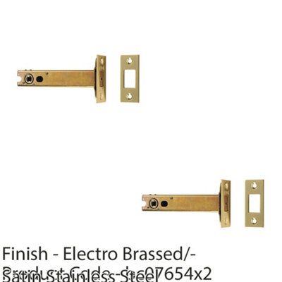 2 PACK - 64MM TUBULAR DEADBOLT LOCK & 5MM FOLLOWER - ELECTRO BRASSED ...