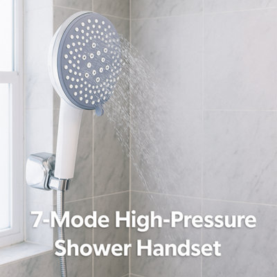 2 pack 7 mode high pressure handheld shower head with hose holder for ...