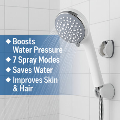 2 pack 7 mode high pressure handheld shower head with hose holder for ...
