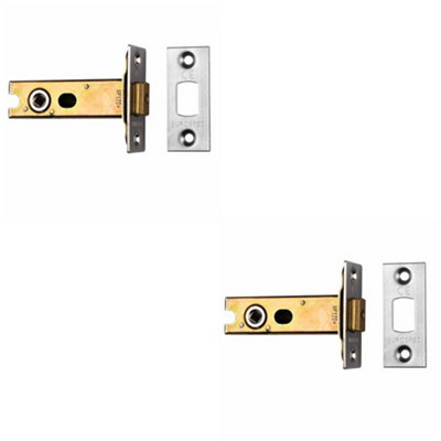 2 PACK - 76mm Heavy Duty Tubular Deadbolt Lock - Bright Stainless Steel ...
