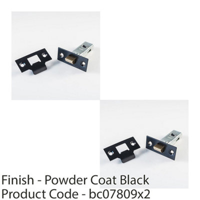 2 PACK - 76mm Standard Tubular Door Latch Square Strike Plate & Forend ...