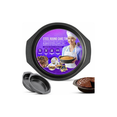 2 Pack 8 Inch 20cm Non Stick Round Cake Pans Oven Safe Baking Tins for ...