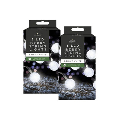 2 Pack 8 LED Berry String Lights Battery Operated Indoor Fairy Lights ...