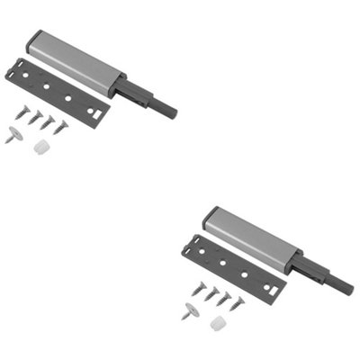 2 PACK - 94mm Push to Open Door Latch - Wardrobe & Drawer Handleless ...