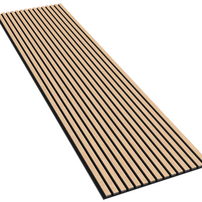 2 PACK Acoustic Wood Slat Wall Panel in Classic Oak 240cm x 60cm by ...