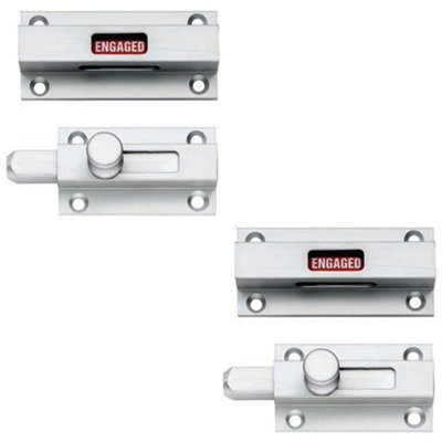 2 PACK - Aluminium Toilet Sliding Lock Bolt & Occupancy Indicator ...