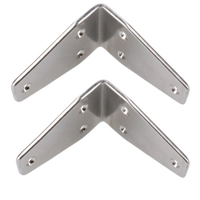2 Pack Angle Bracket 90 Degree Brace Marine Stainless Steel 80mm x 50mm