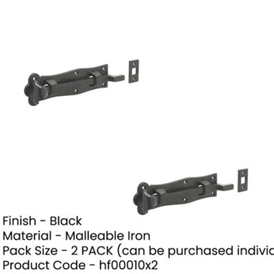 2 PACK Antique Black Necked Bolts 200mm - Perfect for Vintage Projects ...