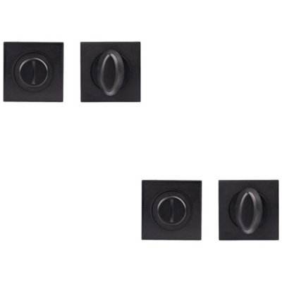 2 PACK - Bathroom Thumbturn Door Lock and Release Handle - Square Rose ...