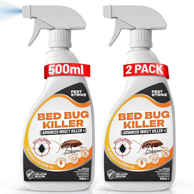 2 Pack Bed Bug Spray - 500ml- Long-Lasting, Odourless, Fast Acting for ...