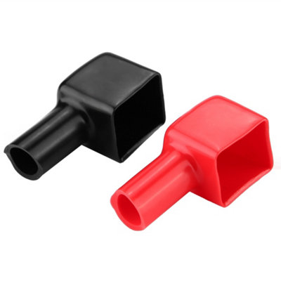 2-Pack Car Battery Terminal Covers in Black and Red for Positive and ...