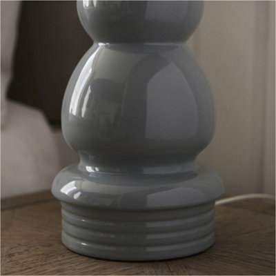 2 PACK Ceramic Pale Grey Glazed Lamp Base - 445mm Tall Ball Effect ...