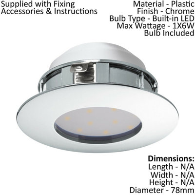 2 Pack Chrome Round LED Downlights for Wall and Ceiling Installation
