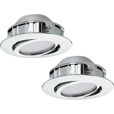 2 Pack Chrome Round Recessed LED Downlights for Walls and Ceilings