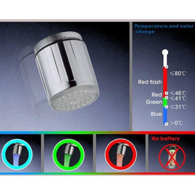 2 pack colorful led faucets with 3 color changing temperature control ...