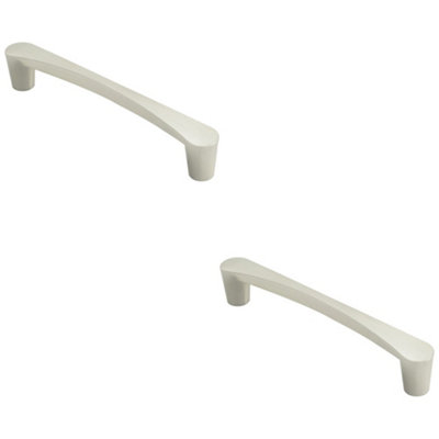 2 PACK - Curved D Shape Pull Handle 146 x 18.5mm 128mm Fixing Centres ...