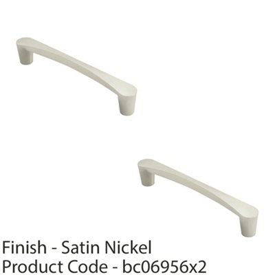 2 PACK - Curved D Shape Pull Handle 181 x 20mm 160mm Fixing Centres ...