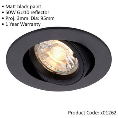 2 PACK Directional Tilting Ceiling Downlight - 50W GU10 Reflector ...