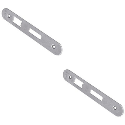 2 PACK - Door Forend Strike and Fixing Pack Setfor BS 5 Lever Sashlock ...