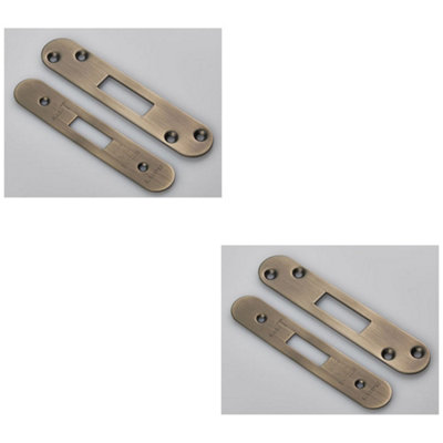 2 PACK - Door Frame Forend Strike and Fixing Pack Setfor Deadlocks ...