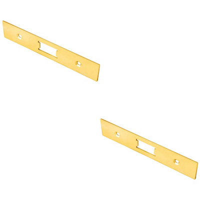 2 PACK - Door Frame Forend Strike and Fixing Pack Setfor Flat Latches ...