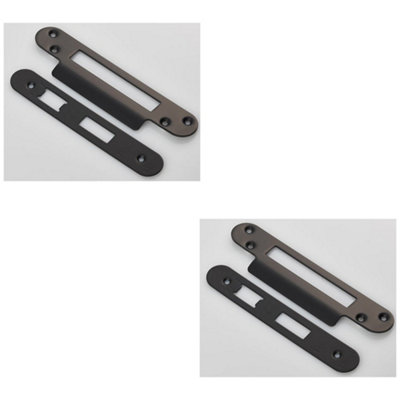2 PACK - Door Frame Forend Strike and Fixing Pack Setfor Sashlocks ...