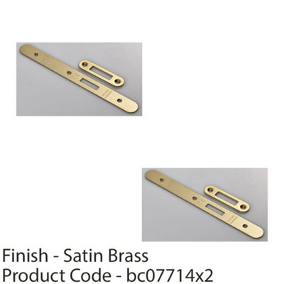 2 PACK - Door Frame Forend Strike & Fixing Pack Set- DIN EURO Deadlock ...