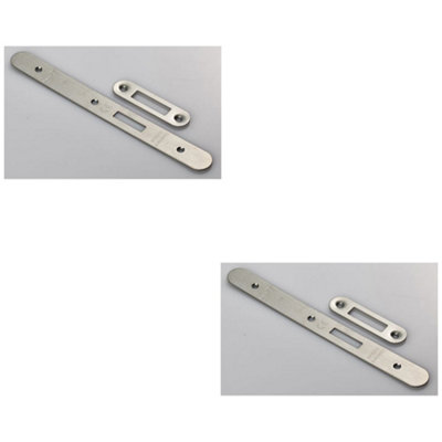 2 PACK - Door Frame Forend Strike & Fixing Pack Set- DIN EURO Deadlock ...