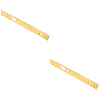 2 PACK - Door Frame Forend Strike & Fixing Pack SetDIN Latch - Brass ...