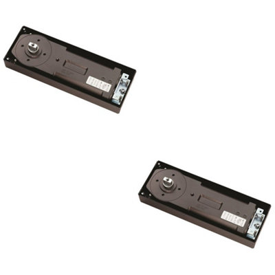 2 PACK Double Action Floor Spring 105KG Glass Door Satin Steel Fire Rated