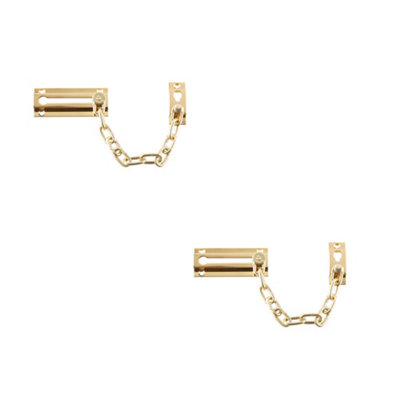 2 PACK Durable 200mm Polished Brass Security Door Chains for Enhanced ...