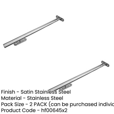 2 PACK Durable 260mm Casement Stay in Satin Stainless Steel for Windows ...