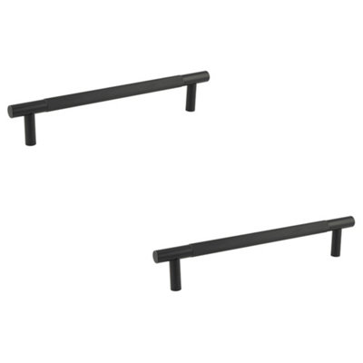 2 PACK Durable 300mm Black Face Fix Pull Handle for Easy Grip - Door Handle