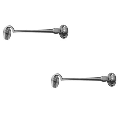 2 PACK Durable Brass Cabin Hook 300mm in Satin Chrome Finish - Hook ...