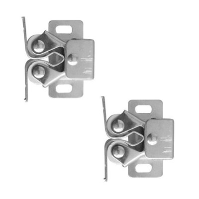 2 PACK DURABLE DOUBLE ROLLER CATCH 31X18MM ZINC PLATE FOR SECURE ...