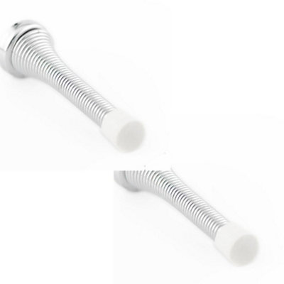 2 PACK Durable Wall Mounted Spring Door Stop 75mm with Zinc Plate ...