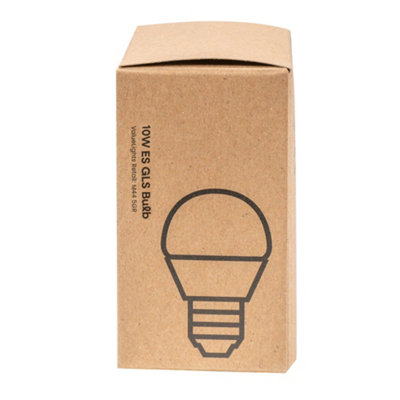 2 Pack E27 White Thermal Plastic GLS LED 10W Warm White 3000K 800lm ...