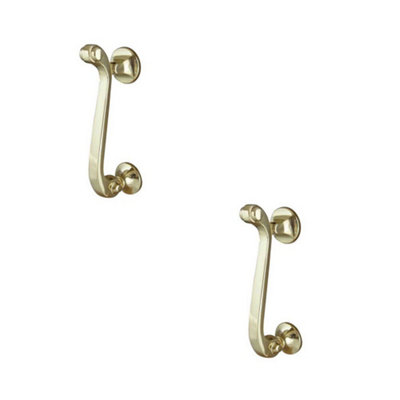 2 PACK Elegant 135mm Polished Brass Scroll Door Knockers for Stunning ...