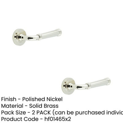 2 PACK Elegant Polished Nickel Door Handle with Traditional Design ...