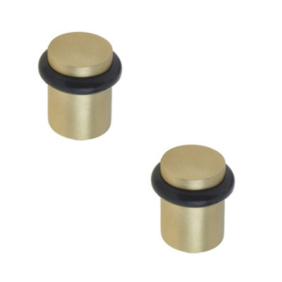 2 PACK Elegant Satin Brass Door Stops for Stylish Interiors - Solid ...