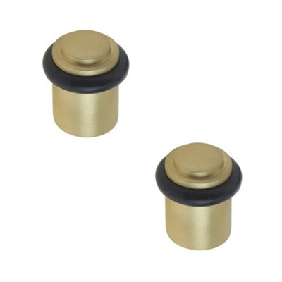 2 PACK Elegant Satin Brass Stepped Door Stops for Home and Office Use ...