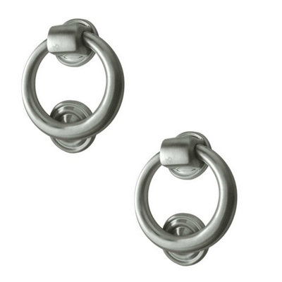2 PACK Elegant Satin Chrome 100mm Diameter Ring Door Knockers for ...