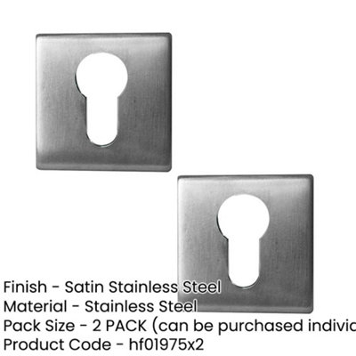2 PACK Elegant Square Euro Profile Escutcheon for Enhanced Security ...