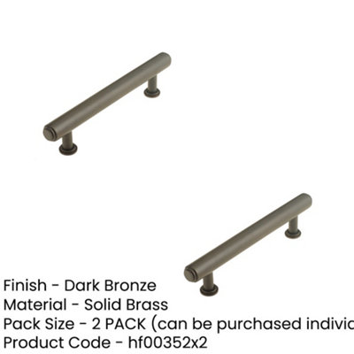 2 PACK Elegant Stepped Cabinet Handle in Dark Bronze - 128mm Luxury ...