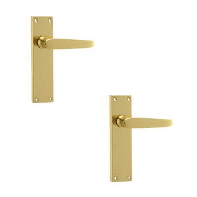2 PACK Elegant Victorian Straight Door Handle with Polished Brass ...