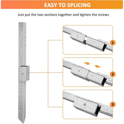 2 Pack Fence Post Repair Stakes - Repair Kit for Damaged Fences