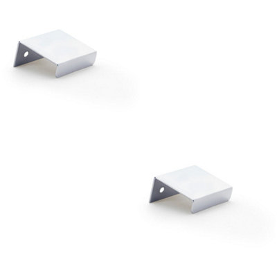 2 PACK - Flat Slim Cabinet Finger Pull Handle Semi Concealed - 37mm ...